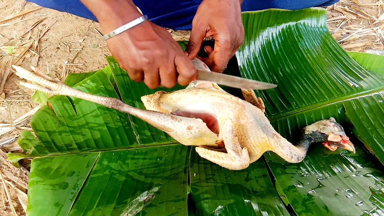 How to remove the skin of Guinea Fowl | Guinea Fowl Cutting & Cleaning ...