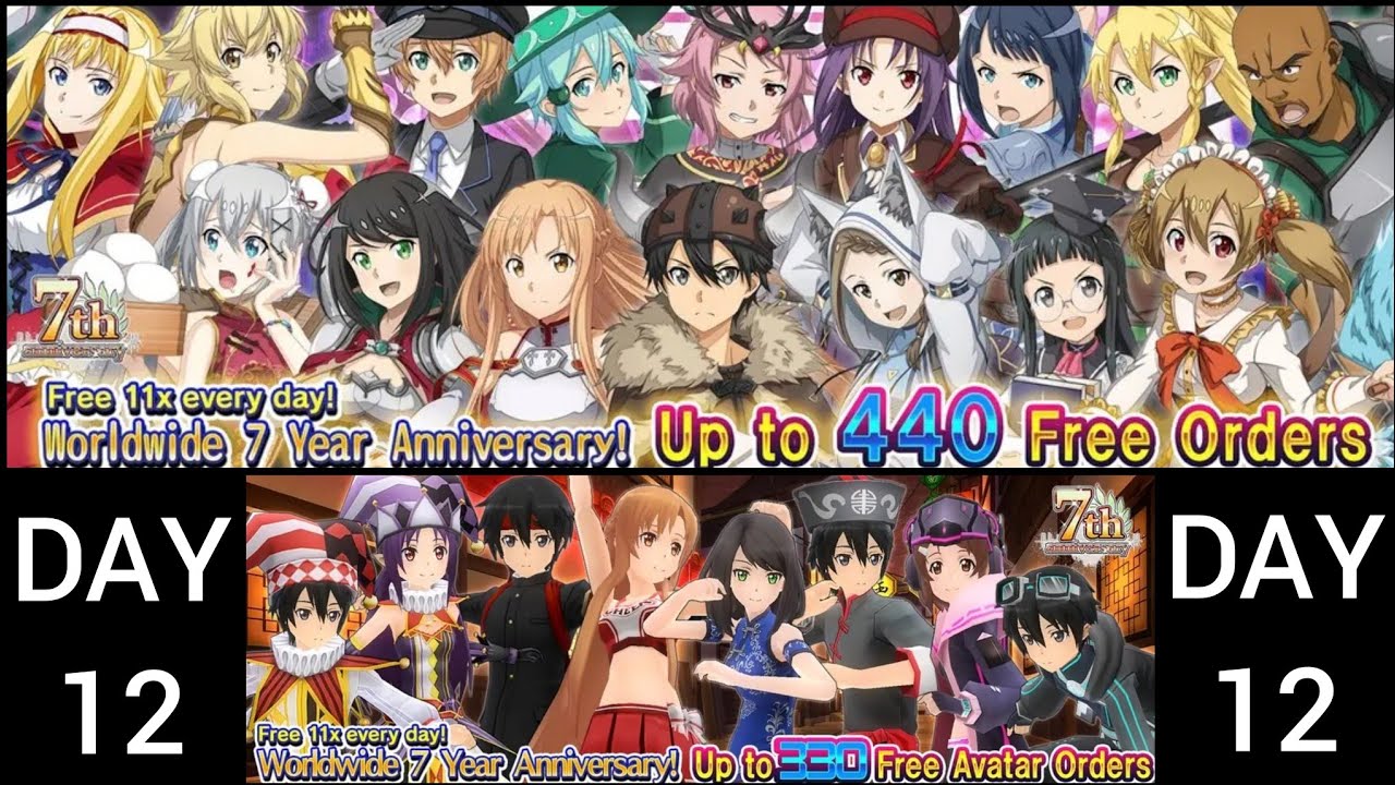SAOIF : Worldwide 7 Year Anniversary Free Gacha Skill Record & Avatar 2025 (Day 12) - YouTube