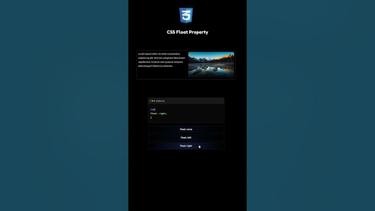 CSS Float Property 💯 Check more #shortsfeed #css3 - YouTube