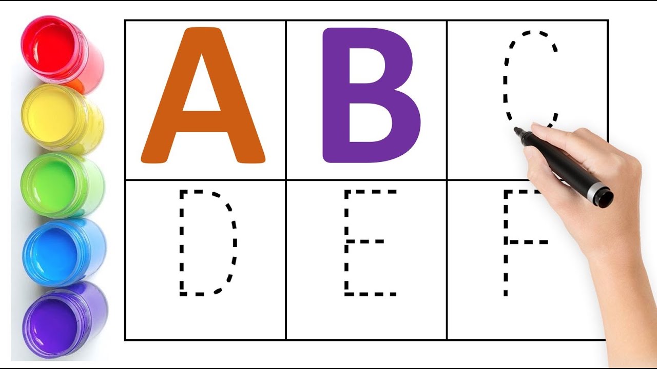 Collection of Uppercase & Lowercase Alphabet Dotted Line | ABCD Drawing ...