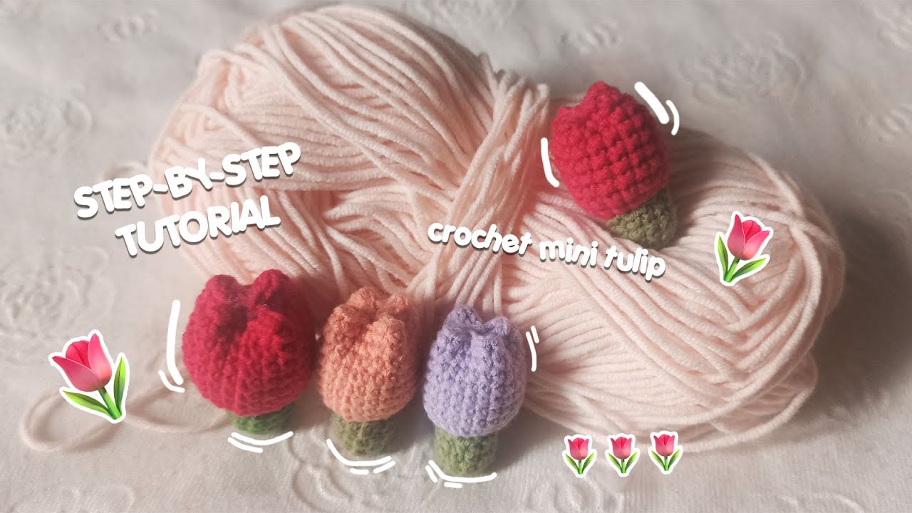 DIY Crochet Keychain 🌷 | Mini Tulip Tutorial for Beginners - YouTube