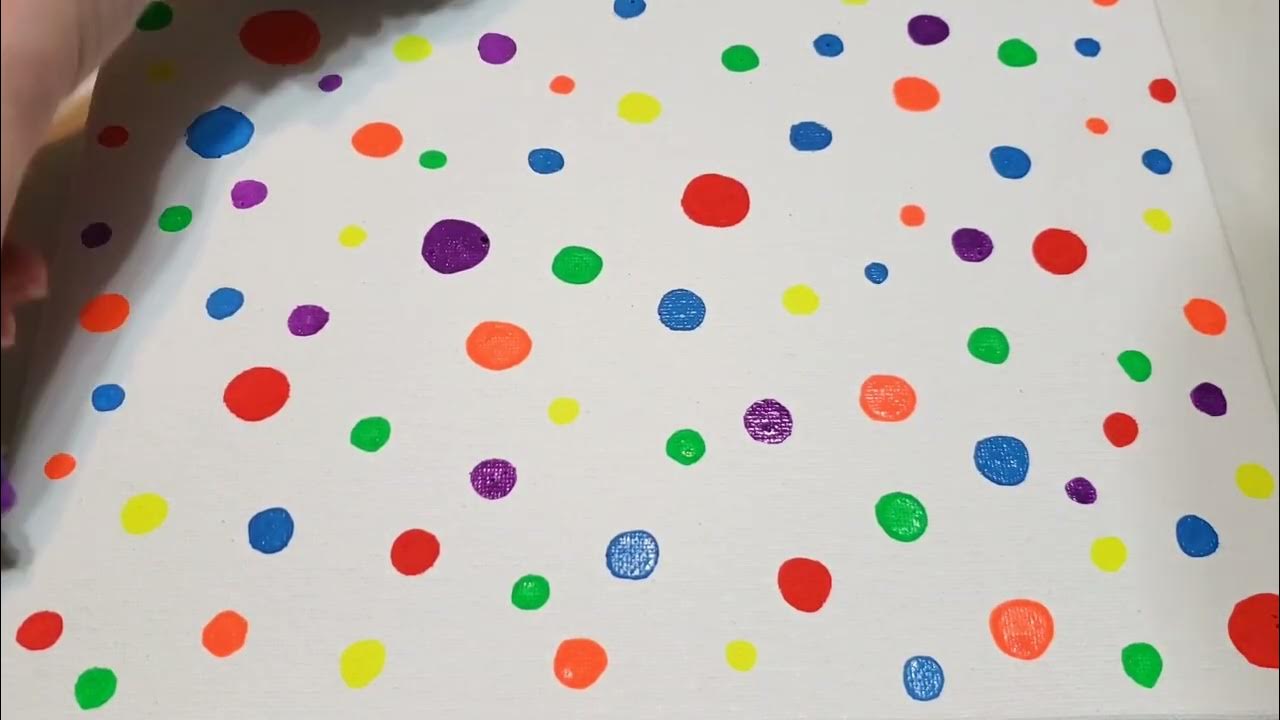 Abstract Colorful Polka Dot Paint Marker Canvas Art - YouTube