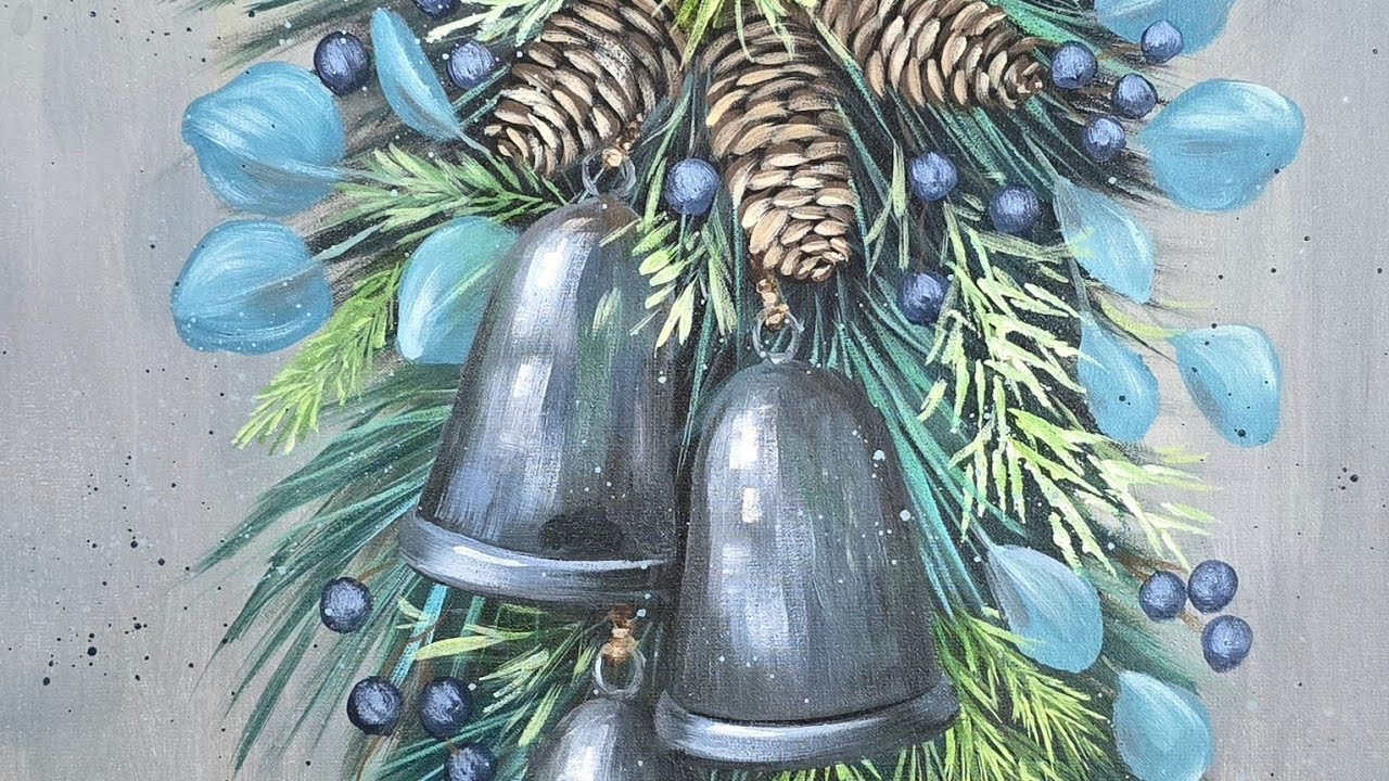 Christmas Bells Acrylic Painting LIVE Tutorial - YouTube