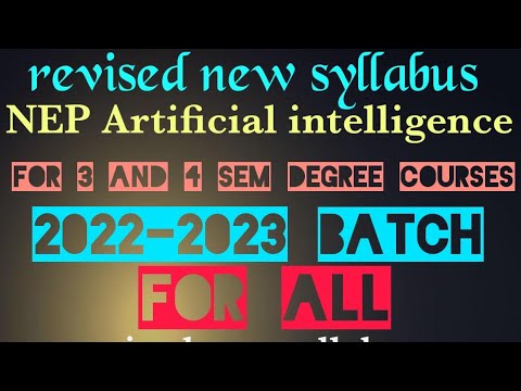 NEP 3 and 4 sem artificial intelligence revised new syllabus 2022-2023 ...