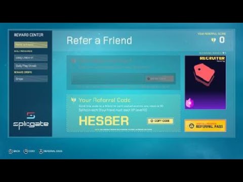 How to enter a referral code in splitgate - YouTube