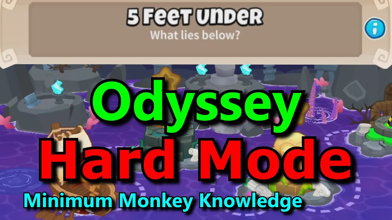 BTD6 Odyssey Hard Mode - Minimum Monkey Knowledge (5 Feet Under ...