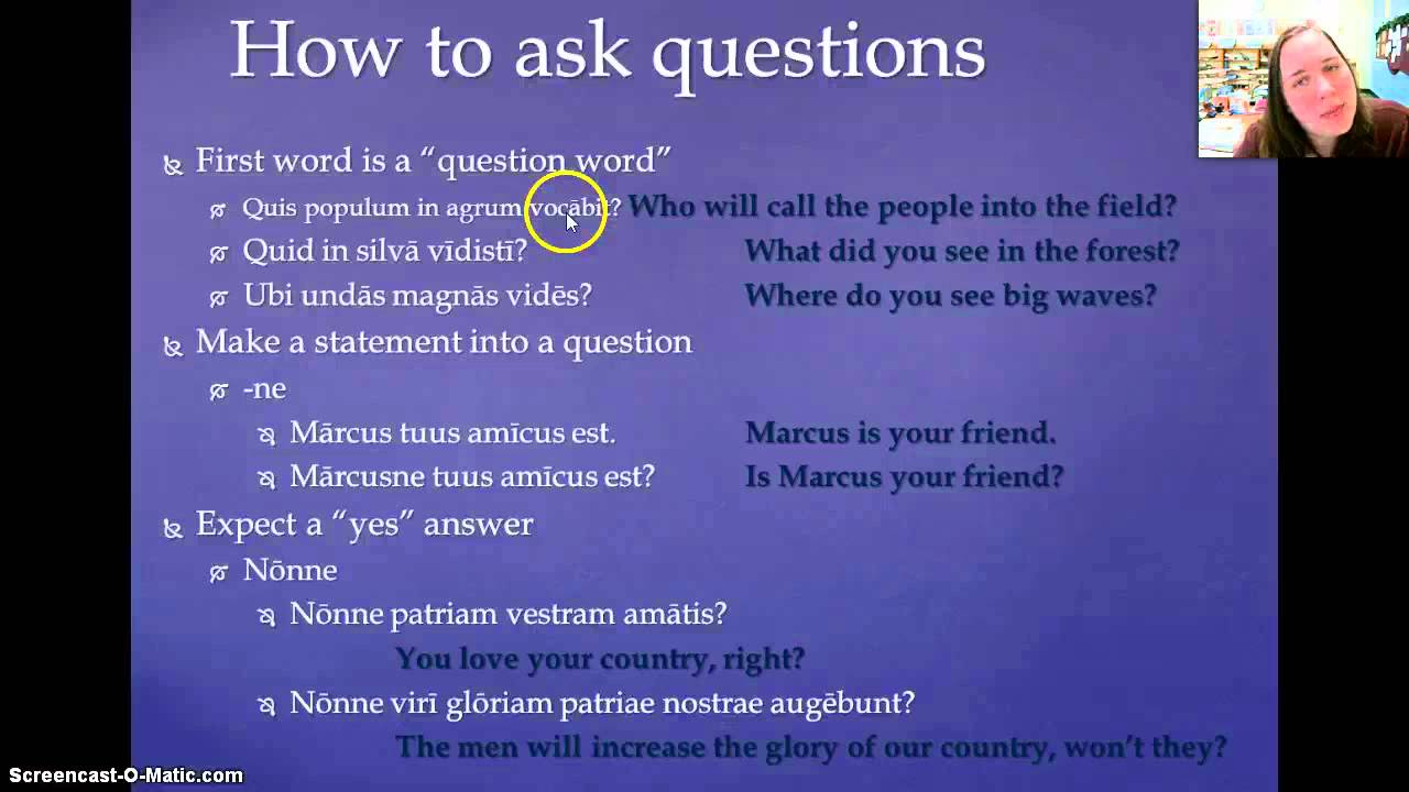 How to ask questions in Latin - YouTube