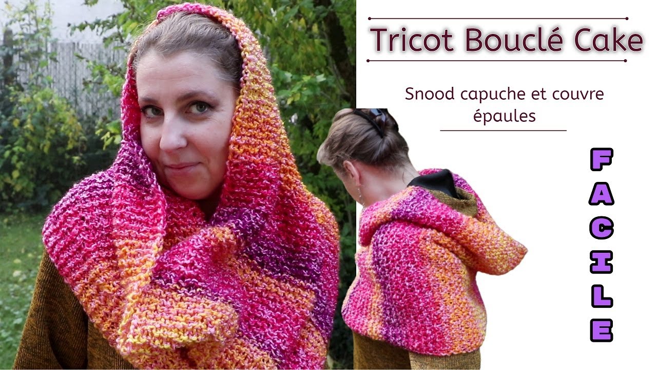 Snood capuche et couvre épaules avec bouclé cake | Alison & Mae | Laine ...