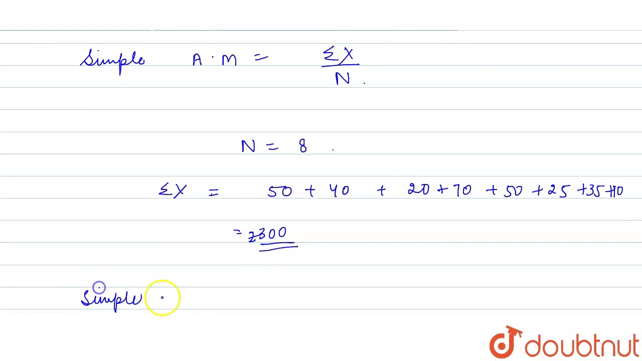 calculate-the-simple-arithmetic-mean-of-the-pocket-money-of-the-8