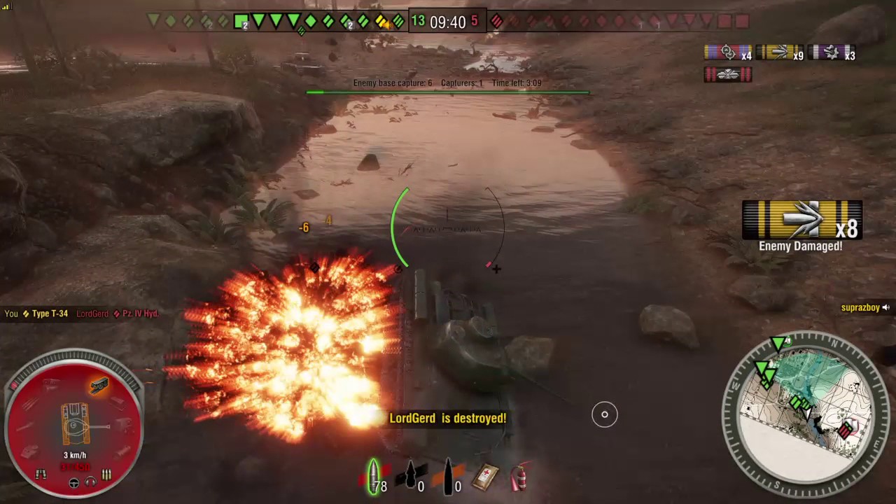 World of Tanks Flying Type T-34 Kill - YouTube