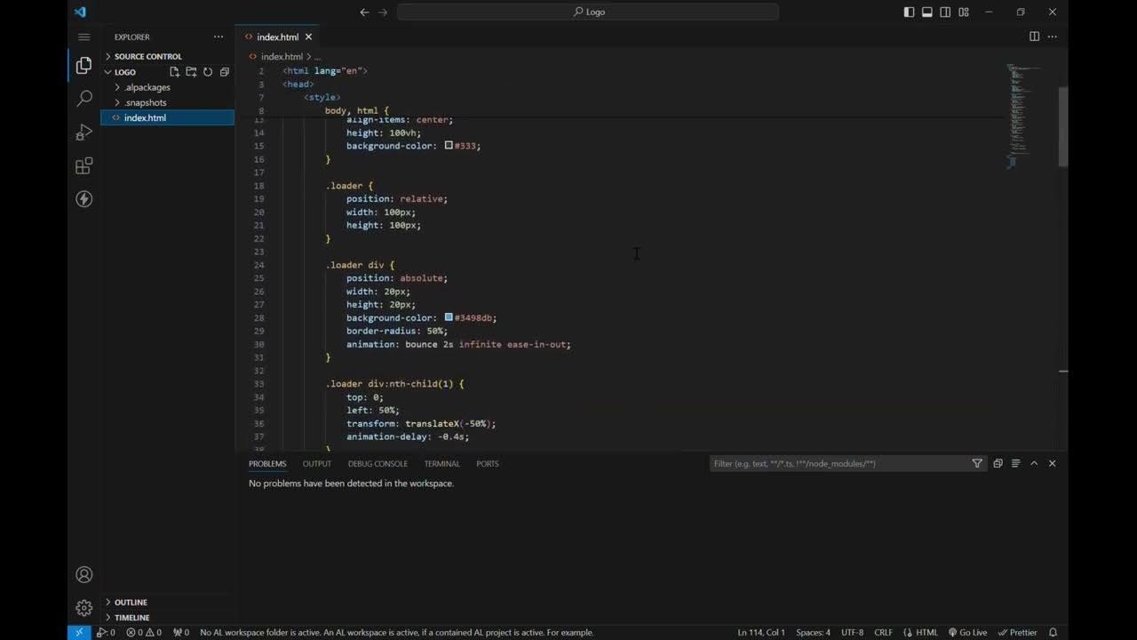 bouncing dots animation using html and css - YouTube