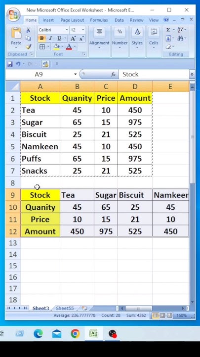 Use Trick and Convert Table Horizontal to Vertical and Vertical to ...