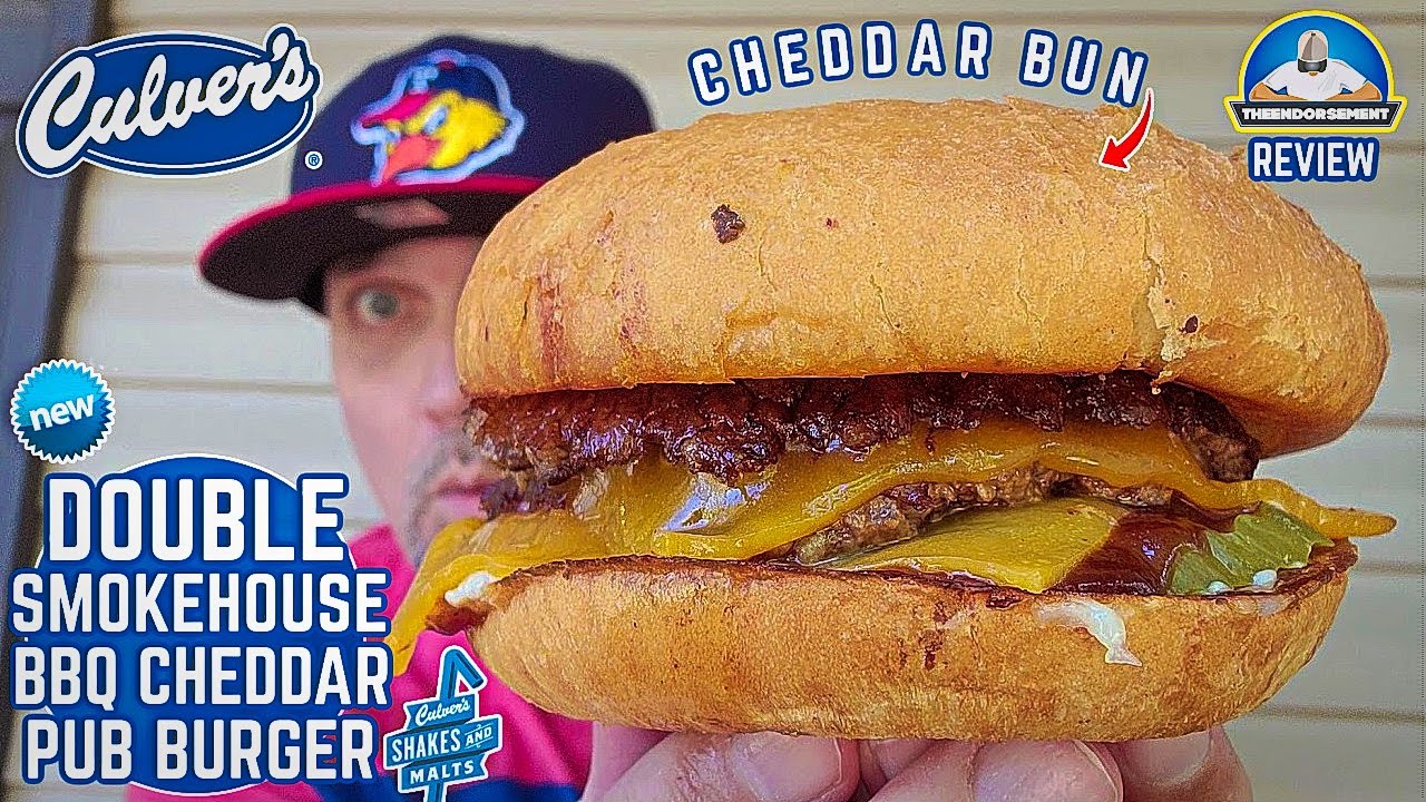 Culver's® Double Smokehouse BBQ Cheddar Pub Burger Review! 🍔🧀🍔 ...