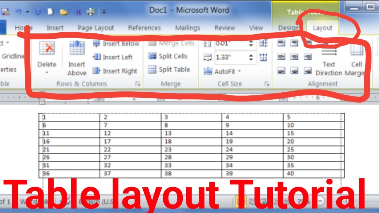 Microsoft word table customize, how to create table in Microsoft word ...