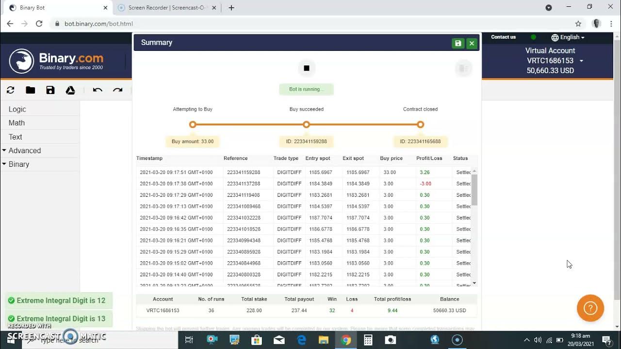 EINSTEIN BINARY BOT SESSION 2 - YouTube