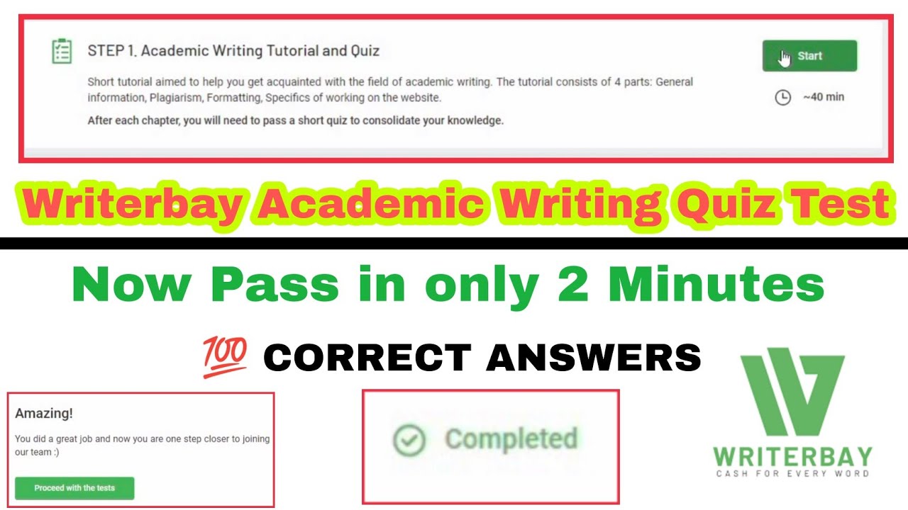 Academic writing tutorials and Quiz | Writerbay quiz test answers | FKB ...