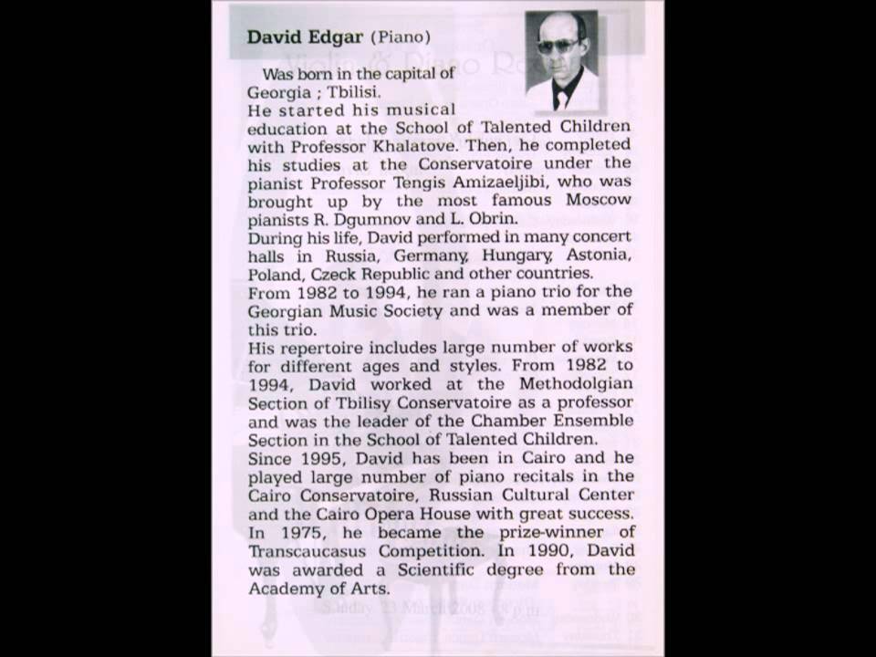 Dr. David Edgar (1995-2012) - YouTube