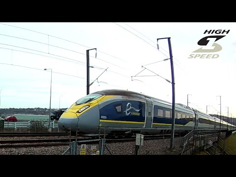 High Speed Trains on HS1 | Eurostars and Javelins (186mph!) - YouTube