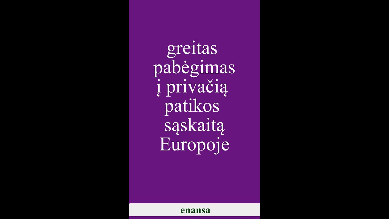 greitas pabėgimas į privačią patikos sąskaitą Europoje - YouTube