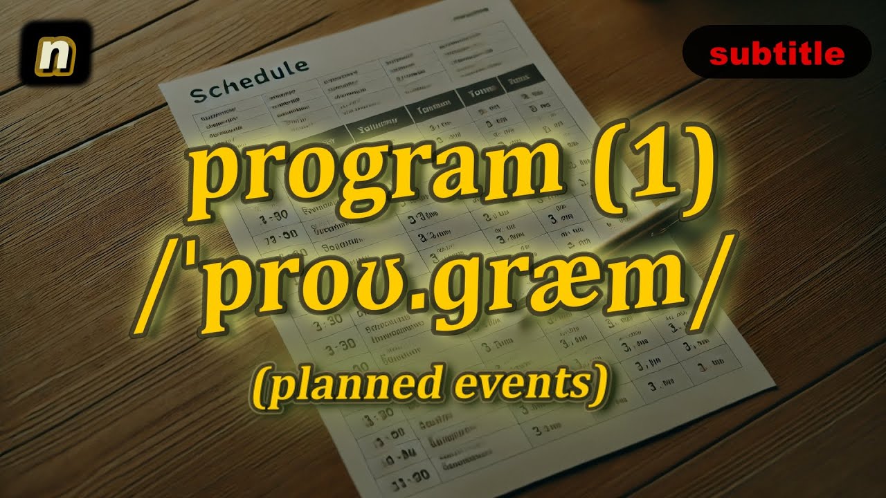 [n] Program meaning (planned events) with 5 examples - YouTube