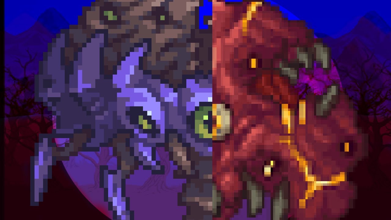 Terraria Hive Mind Vs Perforator Tmodloader 1.4.4 Smash Bros Boss Fight ...