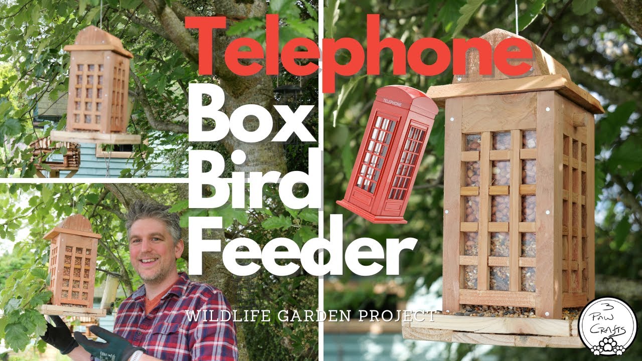 Woodworking British Red Telephone Box Bird Feeder DIY - YouTube