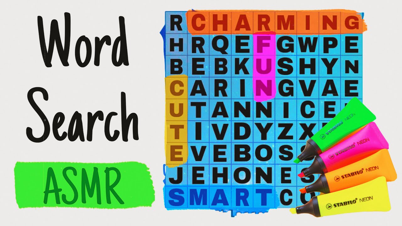Word Search ASMR with whispering & keyboard/mouth sounds 😌 - YouTube