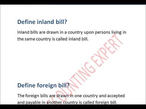 Define inland bill? Define foreign bill?#Saad accounting expert#inland ...