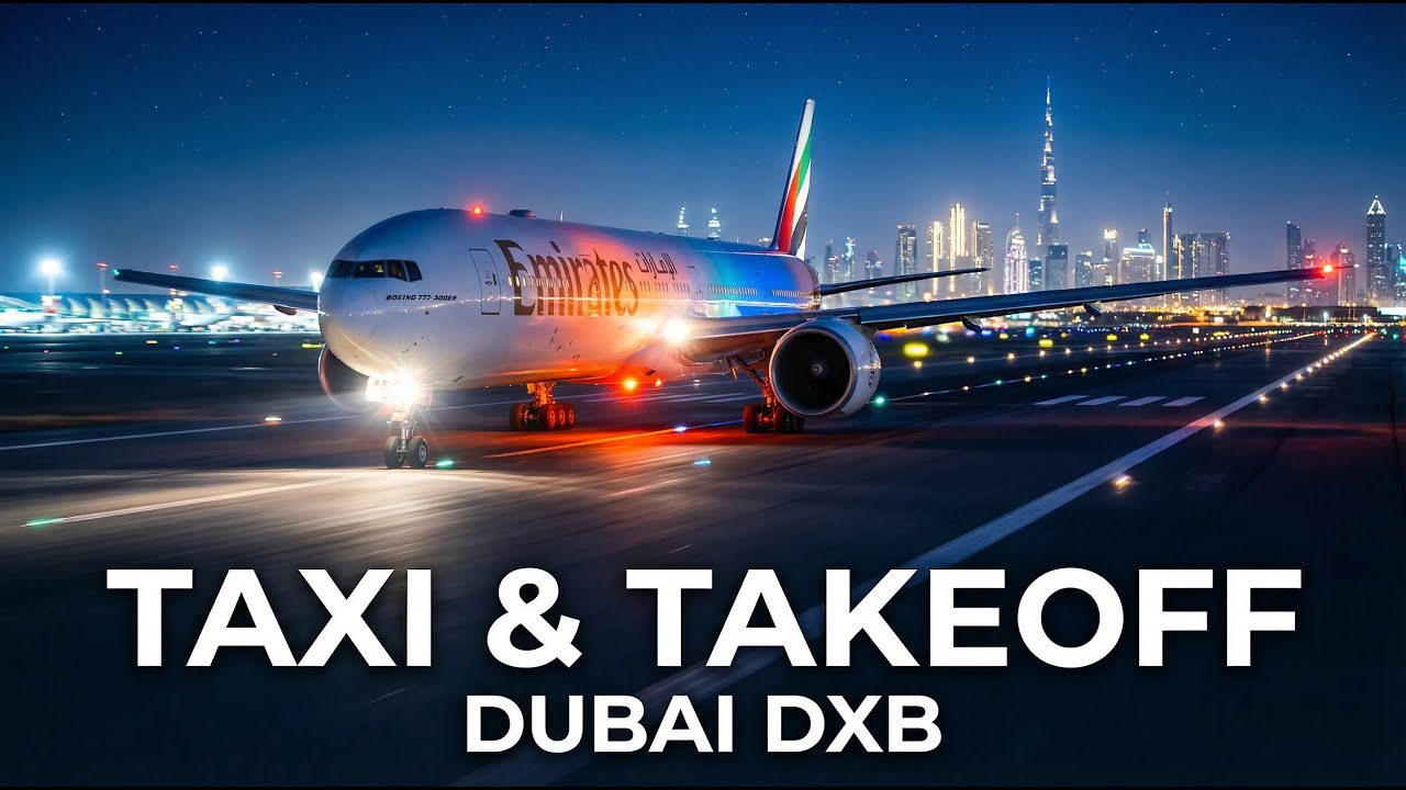 4K Emirates Boeing 777 200ER Taxi and Takeoff from Dubai DBX - YouTube