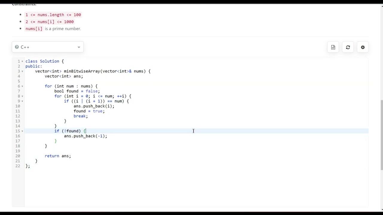 100451 Construct The Minimum Bitwise Array I Leetcode Biweekly