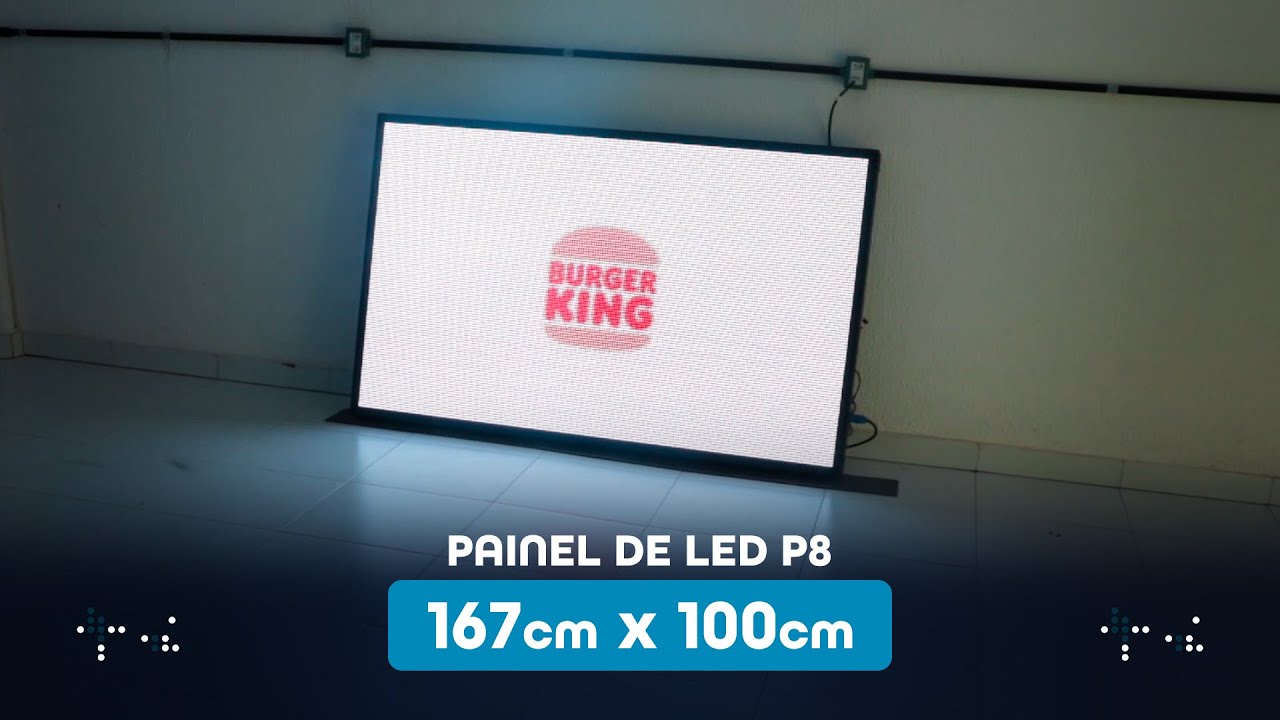 Painel de LED - P8 - 167 cm X 100 cm - YouTube