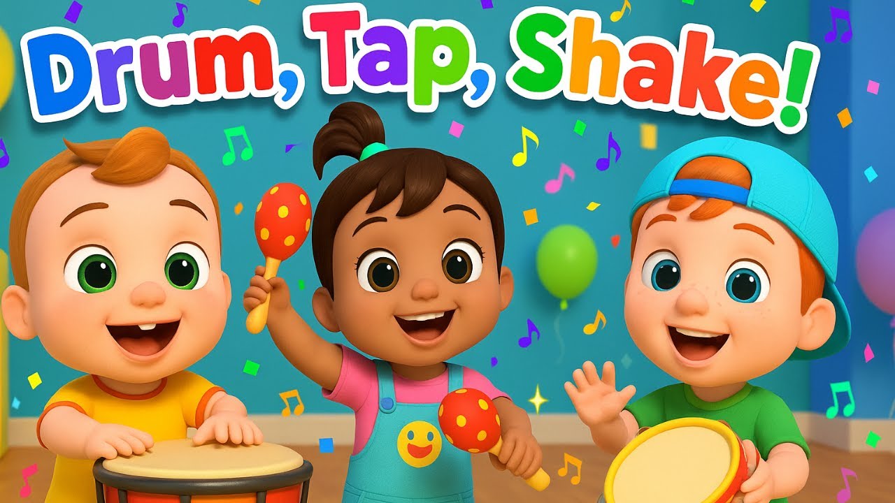 Drum, Tap, Shake! 🪘 | Beat Party Song for Toddlers - YouTube