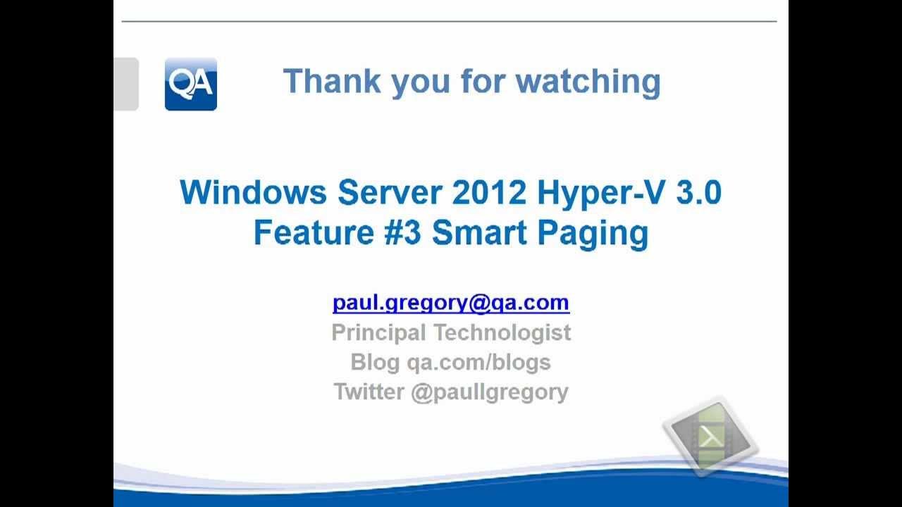 Windows Server 2012 Hyper-V Dynamic Memory and Smart Paging - YouTube