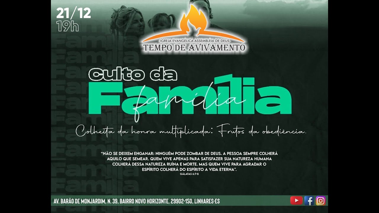 CULTO DA FAMÍLIA - (21/12/2025) - YouTube