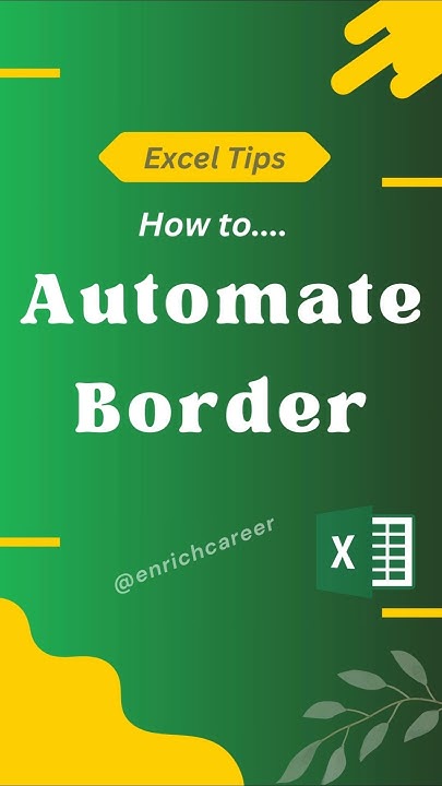 Automate Borders in Excel Like a Pro! ⬛⚡| Easy Shortcut 💡 #youtubeshorts - YouTube