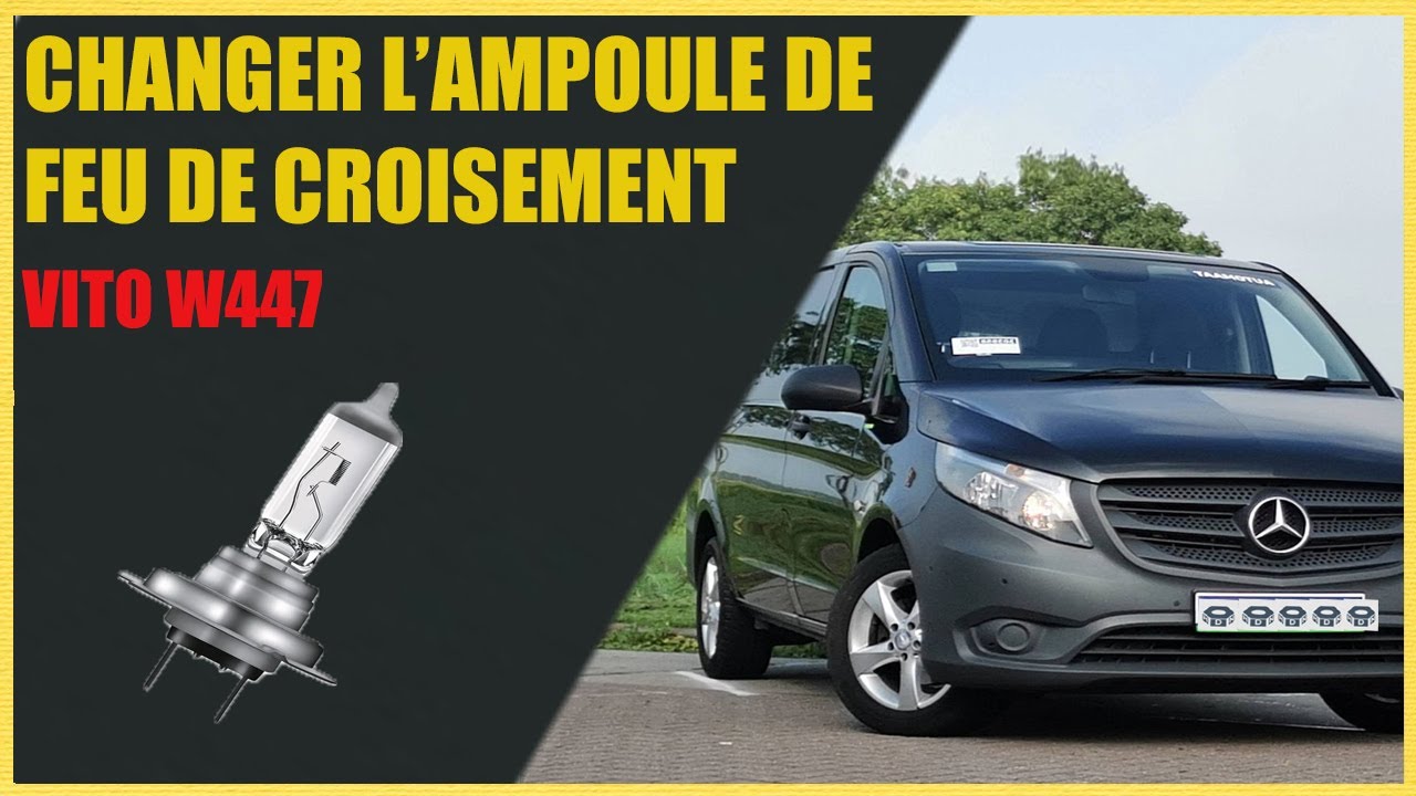Changer une ampoule de feu de croisement sur Mercedes Vito W447 ...