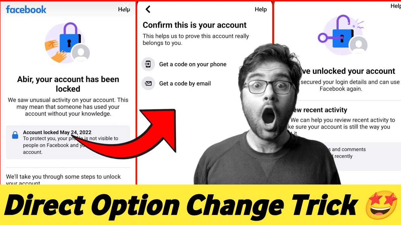 Facebook account locked how to unlock | get a code by email option ...