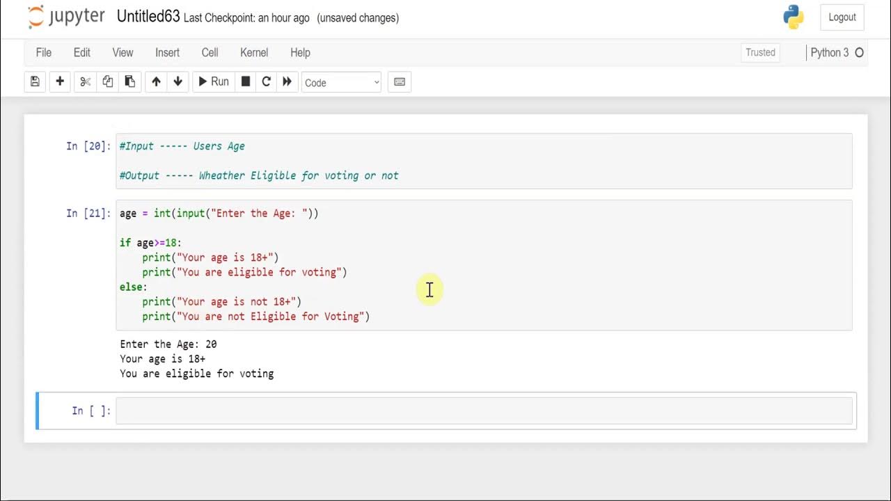Python Program to print weather Age is Eligible to Vote or not - YouTube
