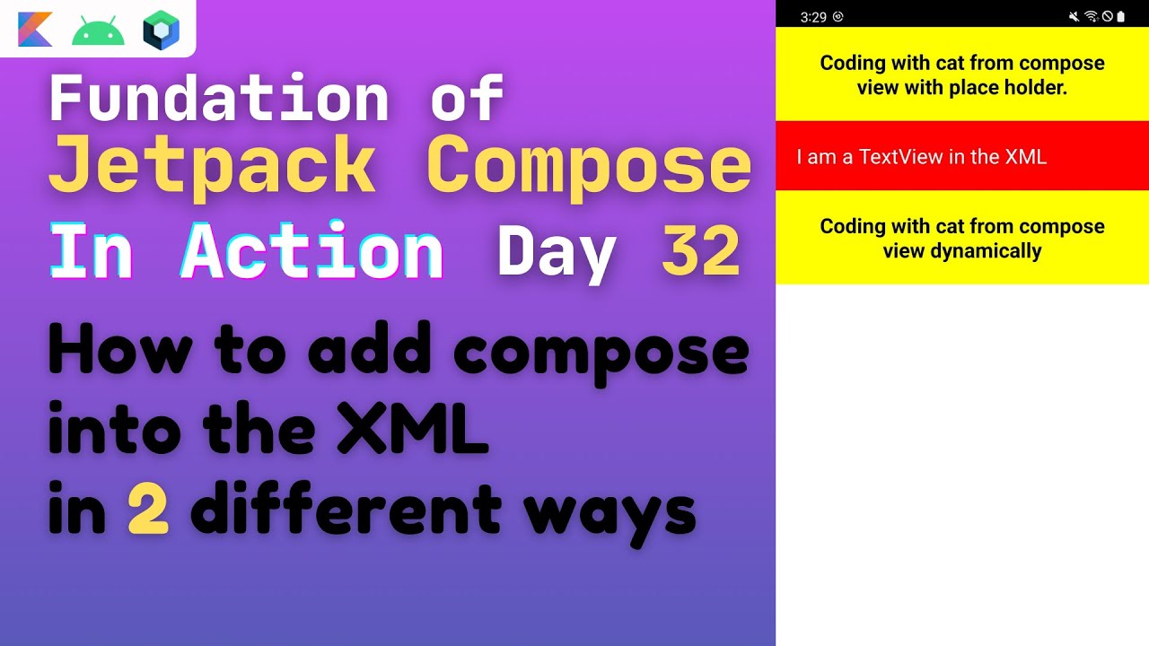 android migrate compose to XML | android migrate compose to view group | add compose into XML ...