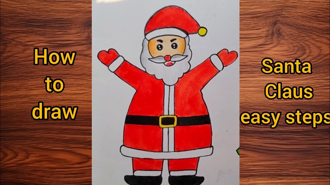 Merry Christmas drawing easy| Santa Claus drawing step by step ...