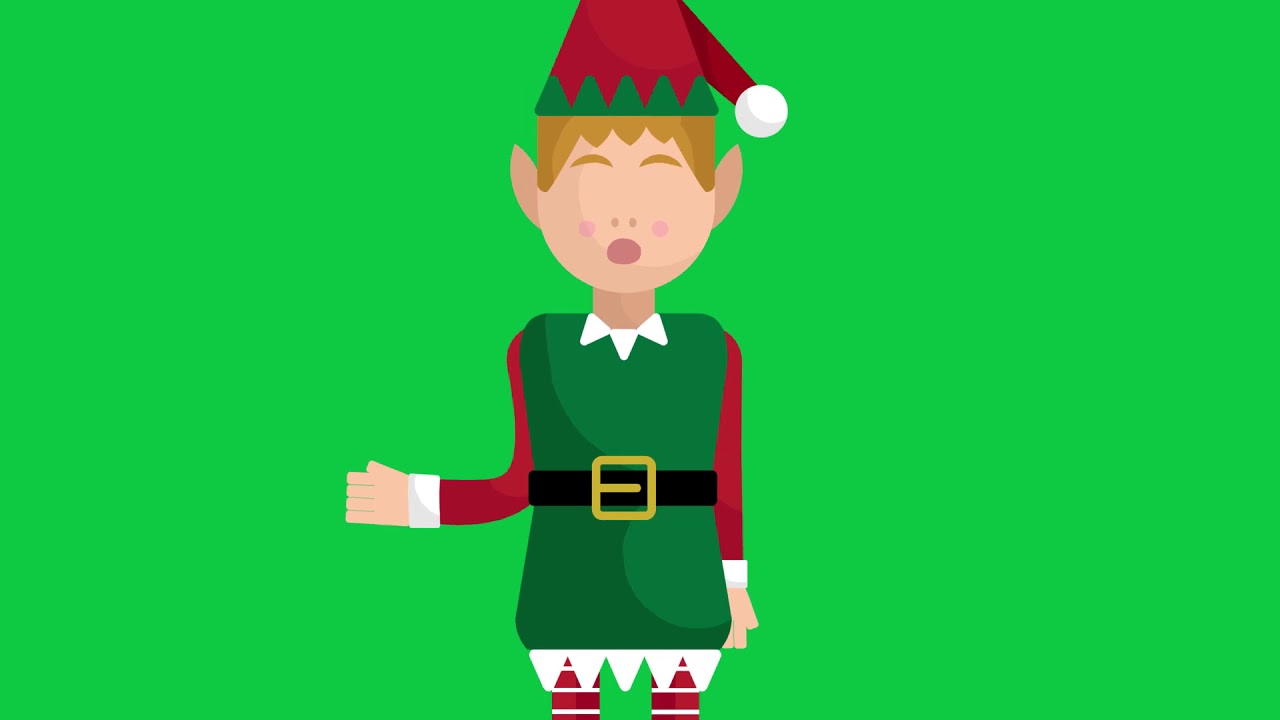 Santa Claus Christmas Elf Movement Animation green Screen - YouTube