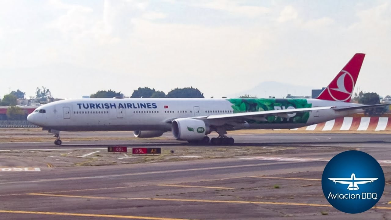 Boeing 777-300 de Turkish Airlines | Bio Fuel Livery | desde el AICM ...