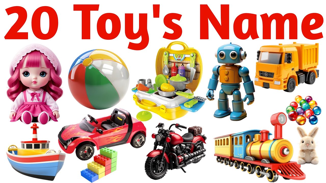 20 Toys Name for Kids | Learn Popular Toy Names with Fun Animation for ...