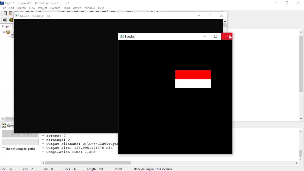 Transformasi Objek C++ dengan Glut dan OpenGL - YouTube