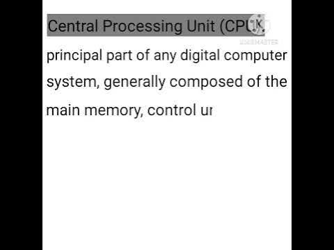 What is CPU (Definition of CPU "Central Processing Unit")? - YouTube