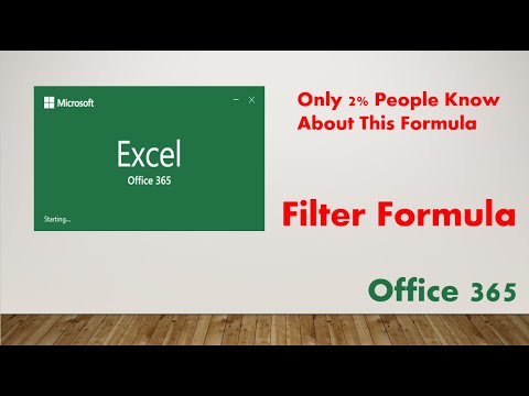 #Filter Formula in Office 365 - YouTube