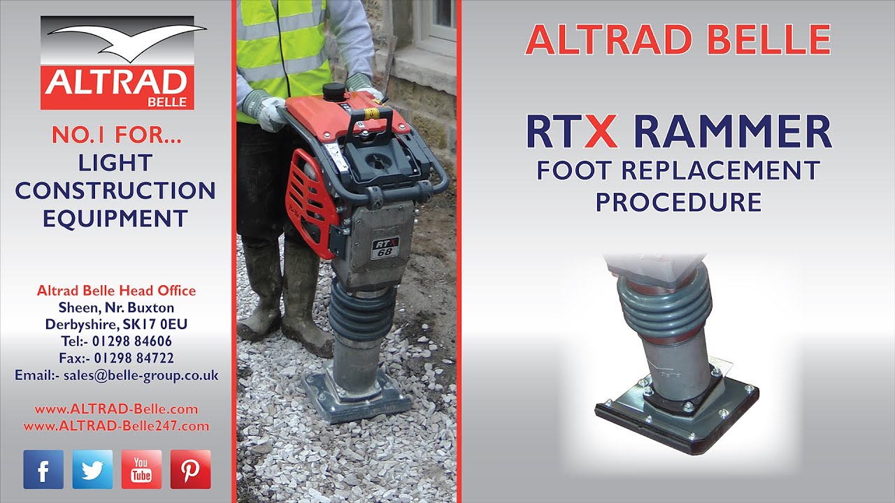 Altrad Belle - RTX Rammer Foot Replacement Procedure - YouTube