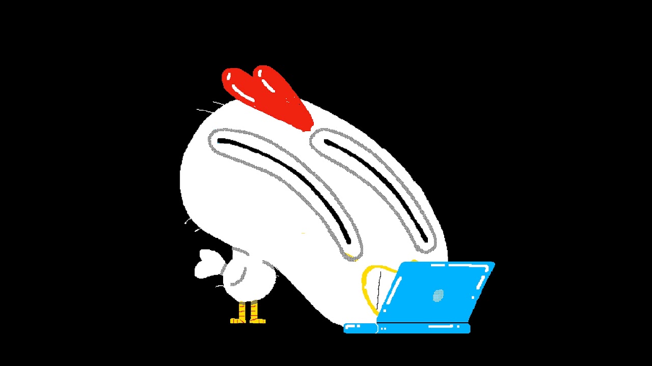 Gif loop chicken on a laptop - YouTube