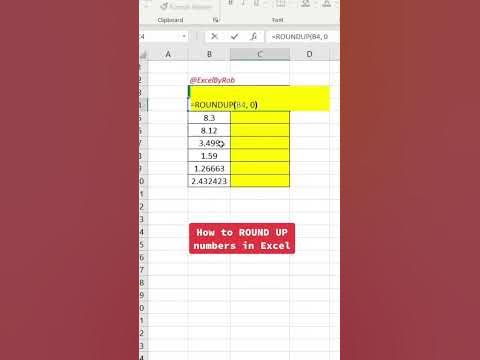 How to Round UP numbers in Excel! #excel - YouTube