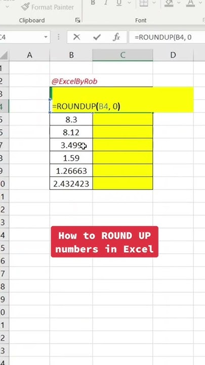 How to Round UP numbers in Excel! #excel - YouTube